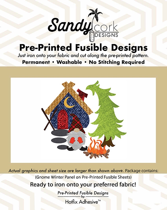 Pre-Printed Fusible Designs Gnome Winter | Hotfix Adhesive